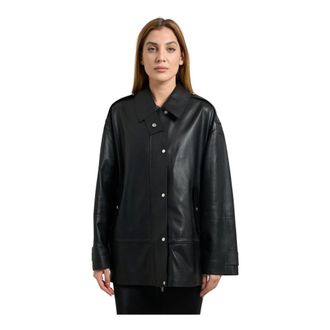 HUGO BOSS Femme, Vestes, Noir, Taille: 38 FR Veste de Motard Noire avec Cordon