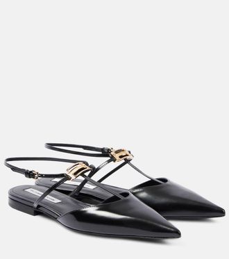 Victoria Beckham Slingback-Ballerinas B Buckle aus Leder