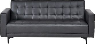Beliani Moderner 3-Sitzer Sofa Kunstleder schwarz Aberdeen