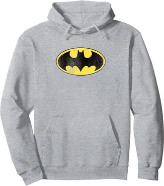 DC Comics Batman Retro Bat Logo Distressed Pullover Hoodie