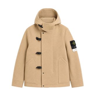 Stone Island Kurzer schwerer Melton Mantel - - Jackets - Herren - Beige - L