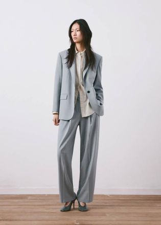 Mango Pantalon droit costume bleu - Femme - 34 - MANGO