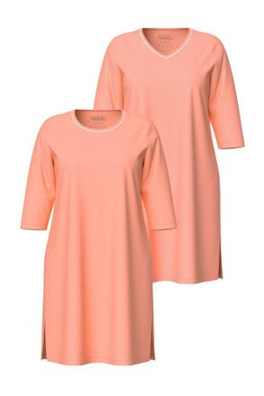 Ulla Popken Bigshirt Bigshirts 2er-Pack Rundhals/ V-Ausschnitt 3/4-Arm