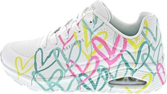 Skechers UNO Love Hearted Baskets pour femme, Blanc/multicolore, 40 EU