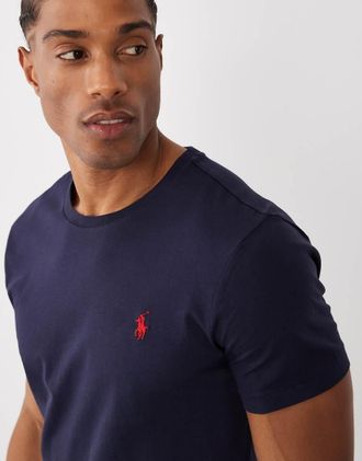Polo Ralph Lauren T-shirt ras de cou coupe ajust&eacute;e - Bleu marine