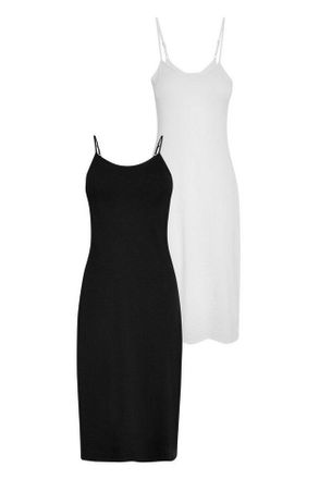 Next Unterkleid Langes Unterkleid aus Baumwolle, 2er-Pack (2-tlg)