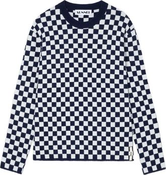 Sunnei checkerboard-pattern sweater - Blau
