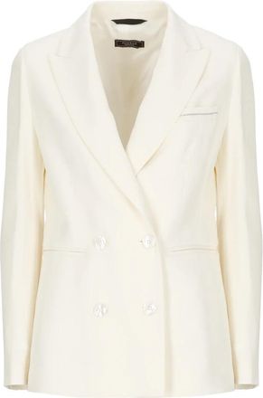 PESERICO Reiner Leinen Gabardine Blazer - - Jackets - Damen - Wei&szlig; - L