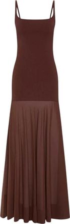 St.Agni Femme, Robes, Brun, Taille: 40 FR Sheer Silk Circle Hem Dress