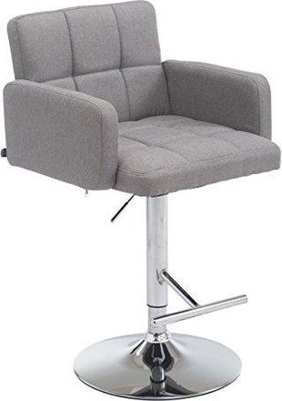 Clp Tabouret de Bar Los Angeles Tissu Hauteur R&eacute;glable I Chaise Haute de Cuisine avec Dossier et Accoudoir I Tabouret de Bar Design Confortable, Couleur:G
