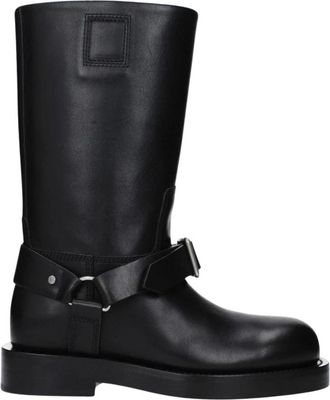 Burberry Schn&uuml;rstiefeletten aus Leder mit Schnallenriemen - - Shoes - Damen - Schwarzk - 38 EU