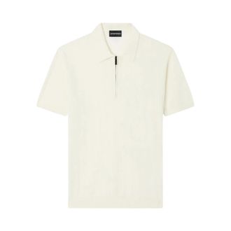 Emporio Armani Zip Polo - - Tops - Herren - Wei&szlig; - XL