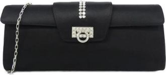 Ferragamo Sac bandouli&egrave;re en satin Pre-owned - Femme - Pre-owned - Noir - Taille: ONE Size