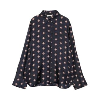 Max Mara Femme, Blouses et Chemises, Bleu, Taille: 36 FR Chemise imprim&eacute; Disco en soie