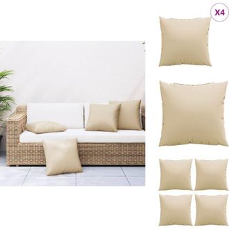vidaXL Vidaxl - Sofakissen 4 Stk. Beige 50x50 cm Stoff - Sofakissen - Stuhlkissen - Kissen - Zierkissen