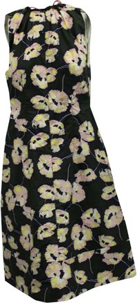 Marni robe mi-longue à fleurs - Noir