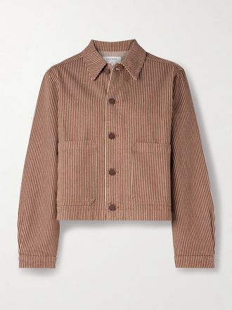 La Ligne Veste Raccourcie En Jean À Rayures Val - Marron