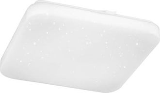 Eglo LED Deckenlampe Pogliola, Deckenleuchte mit Kristall-Effekt und Dip Switch, Lampe Decke K&uuml;che, Metall und Kunststoff in Wei&szlig;, warmwei&szlig;, neutralwei&szlig;, k