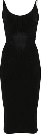 MUGLER Gestricktes Midikleid - Schwarz