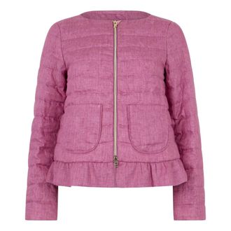 Herno Femme, Vestes, Rose, Taille: 44 FR Veste &Eacute;l&eacute;gante Rembourr&eacute;e Avec Volant