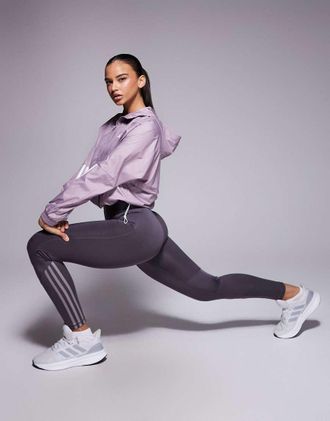 adidas adidas Training - Hyperglam - Hochgl&auml;nzende, lange Leggings in Dunkelgrau