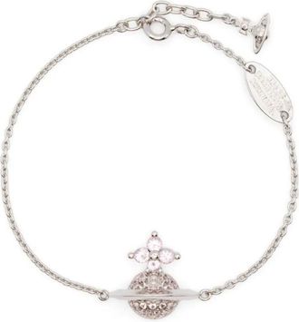 Vivienne Westwood Armband - Silver-Tone Bracelet With Signature Orb Plaque - Gr. ONE SIZE - in Mehrfarbig - f&uuml;r Damen
