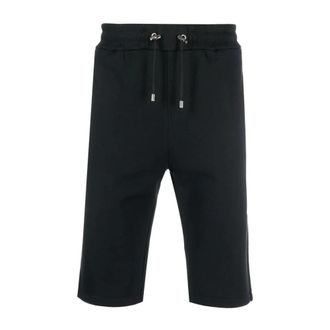 Balmain Schwarze Flock Bermuda Shorts - - Shorts - Herren - Schwarzk - L