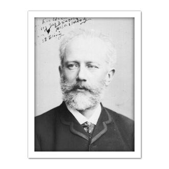 Fine Art Prints Autograph Portrait Russian Composer Tchaikovsky Photo Large Framed Art Print Poster Wall Decor 18x24 in Portr&auml;t Russisch Fotografieren Wand Deko