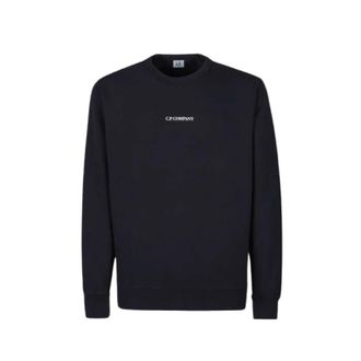 C.P. Company C.p. Company, Homme, Sweatshirts et sweats &agrave; capuche, Bleu, Taille: L SweaT-shirt L&eacute;ger en Molleton avec Logo