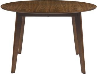 Miliboo Table &agrave; manger ronde extensible finition noyer L120-150 cm LEENA