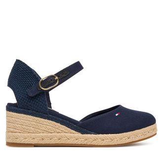 Tommy Hilfiger Espadrilles Tommy Hilfiger Mid Wedge Espad Closed Toe FW0FW09233 Dunkelblau