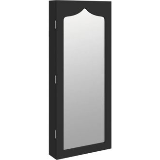 vidaXL Armoire à bijoux avec miroir murale noir 37,5x10x90 cm Vidaxl