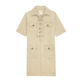Zadig&Voltaire Femme, Robes, Beige, Taille: 40 FR Robe Courte dInspiration Militaire