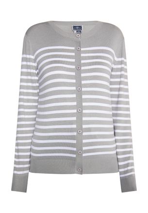 Dreimaster Dreimaster Strickjacke Damen Grau Weiss