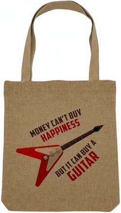 Fabulous Sac Shopping Tote Bag Aspect Lin - Electric Guitar - Money Cant Buy Happiness Sac de Courses Toile Epaisse 360g Beige Naturel Cabas Port&eacute; Epaule Solid