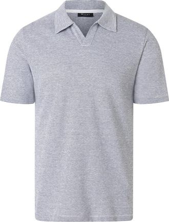 Maerz Leichtes Piqu&eacute;-Poloshirt mit feinem Ringelstreifen und Leinenanteil in