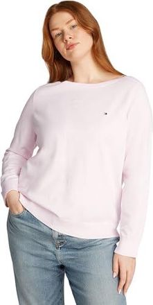 Tommy Hilfiger Pull Femme Jersey Stitch avec Col Bateau, Rose (Light Pink), 52