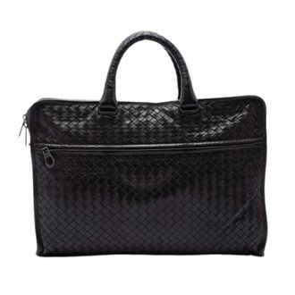 Bottega Veneta Sac daffaires Pre-owned en cuir tress&eacute; - Femme - Pre-owned - Noir - Taille: ONE Size