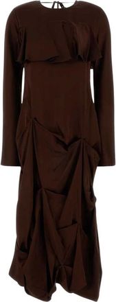 Ganni Femme, Robes, Brun, Taille: 42 FR Robe Midi en Satin