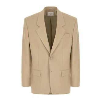 Saint Laurent Woll-Seide Blazer - - Jackets - Damen - Beige - M