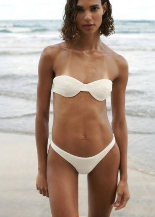 Mango Culotte bikini br&eacute;silienne textur&eacute;e &eacute;cru - Femme - XS - MANGO