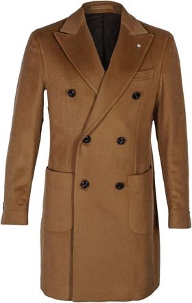 L.B.M. 1911 L.b.m. 1911, Homme, Manteaux, Brun, Taille: XL Manteau crois&eacute; en cachemire