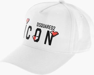 Dsquared2 ICON Cotton Gabardine Cap with Embossed Details size Unica
