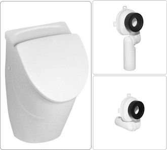 Villeroy & Boch O.NOVO Keramik Absaug Urinal mit Deckel & Ablaufgarnitur, wei&szlig;