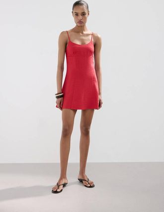 Mango Robe d&eacute;vor&eacute;e effet froiss&eacute; orange - Femme - XS - MANGO