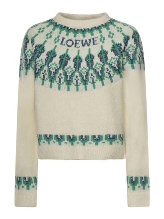 Loewe Pull Col Rond - Blanc