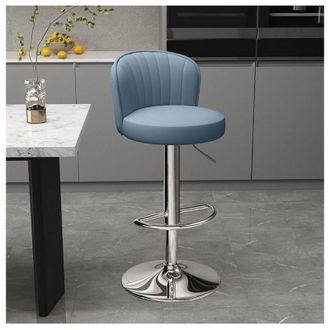 Generic Verstellbare Drehhocker, 2Er-Set, Moderne Barhocker mit Hoher R&uuml;ckenlehne Aus Leder, 60-80 cm Hoch, Ideal f&uuml;r K&uuml;cheninsel, Bar Oder Esszimmer