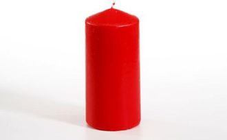 Papstar 1 Karton = 10xStumpenkerze Ø 60 mm · 130 mm rot 13581