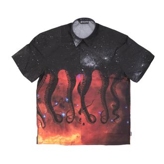 Octopus Schwarzes kurz&auml;rmeliges Galaxy-Herrenhemd - - Shirts - Herren - Mehrfarbig - XS