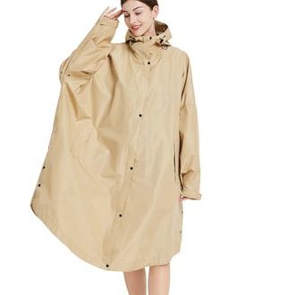 Generic Blouson Chaud Femme Veste longue imperm&eacute;able et coupe-vent avec capuche en mat&eacute;riau PU respirant pour activit&eacute;s ext&eacute;rieures en toutes saisons (Khaki, 